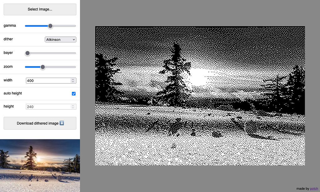 PlayDither- A web tool for 1-bit image dithering - Playdate Developer Forum