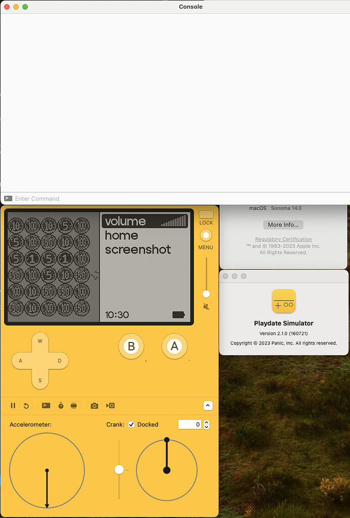 SDK 2.1.0 simulator console seems to be broken on macOS 14 - Playdate ...