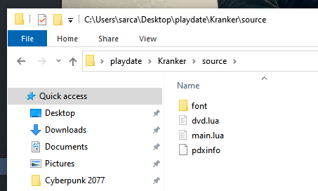 Error: main.lua or pdex.bin required - Playdate Developer Forum
